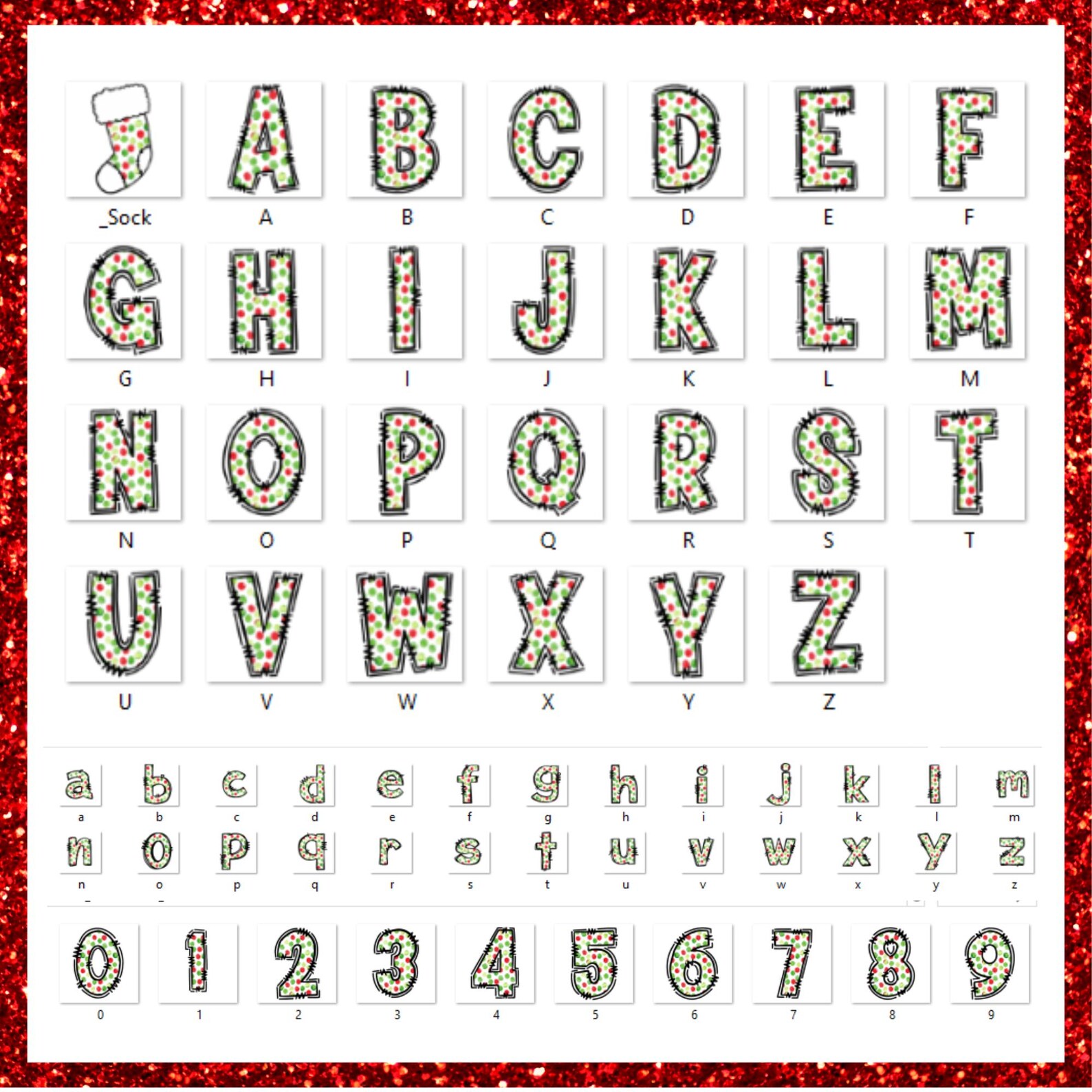 Christmas Alphabet PNG Christmas Letters Numbers Clipart Santa Alphabet ...