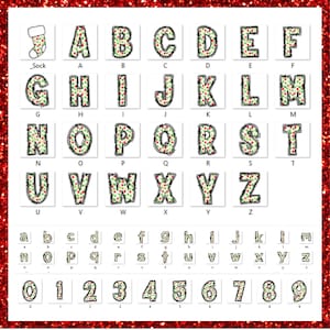 Christmas Alphabet PNG Christmas Letters Numbers Clipart Santa Alphabet ...