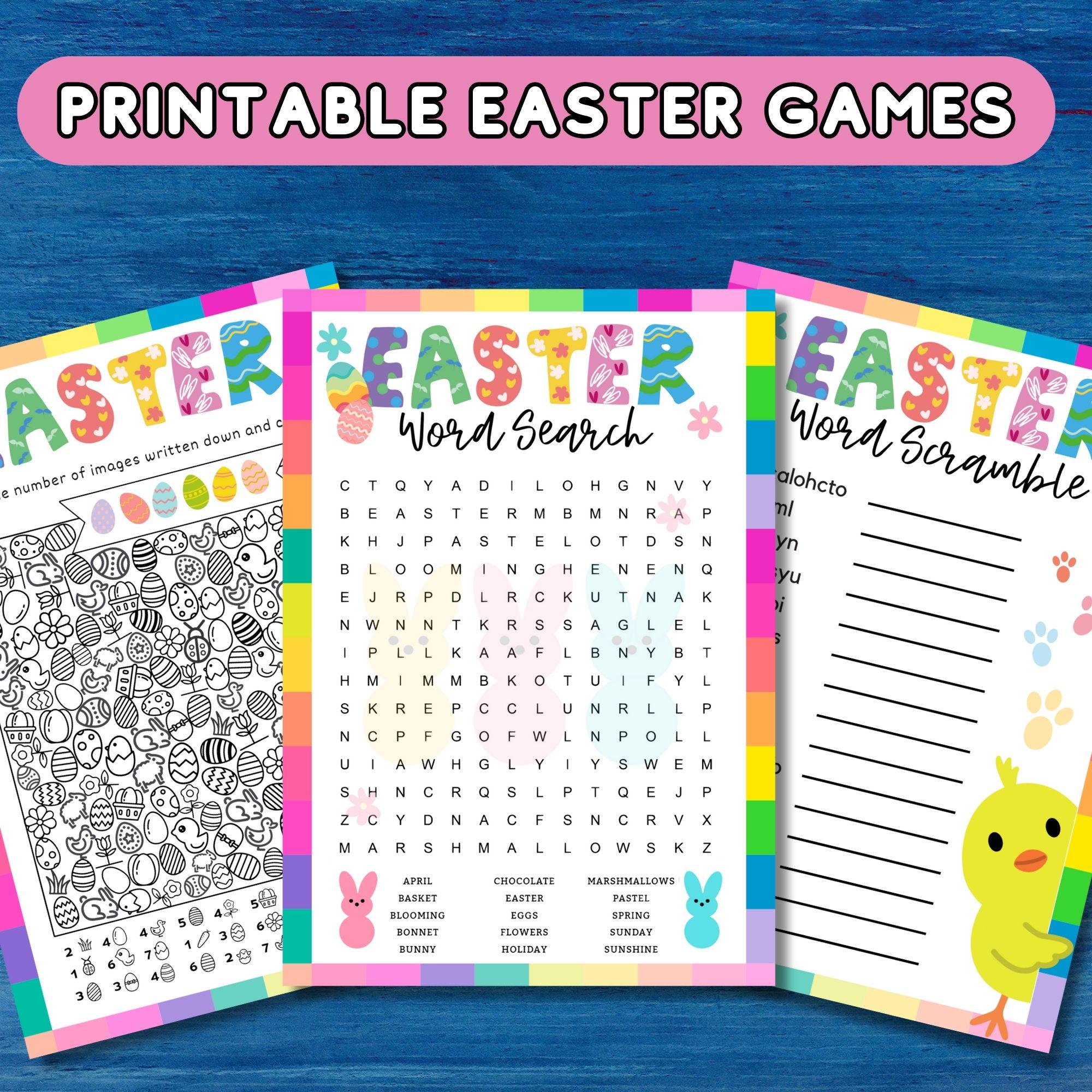 Easter Games Bundle, Easter Colouring Bundle, Games for Adults, Easter ...