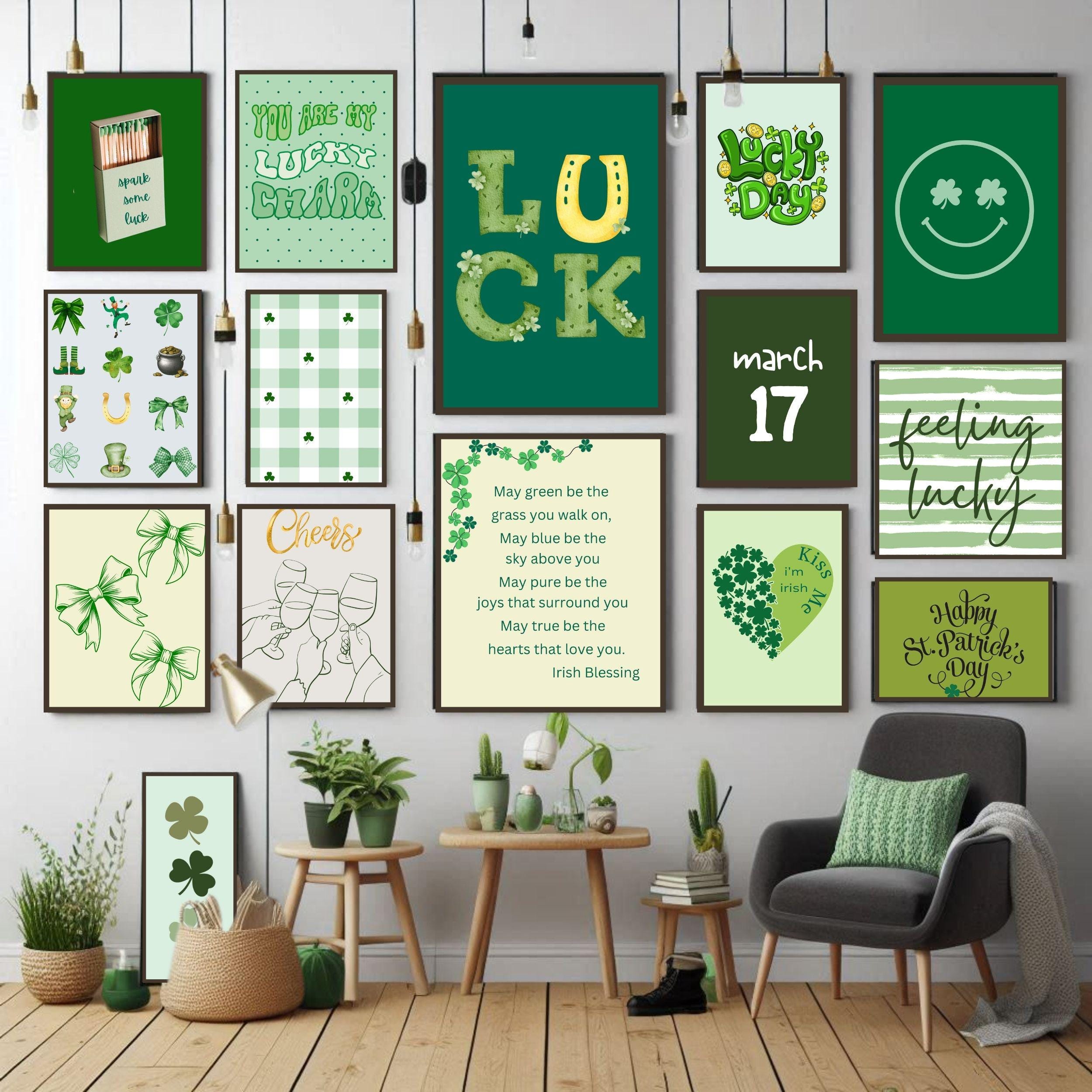 20+ St Patrick's Day Gallery, Lucky Wall Art Bundle, Retro St Patty's ...
