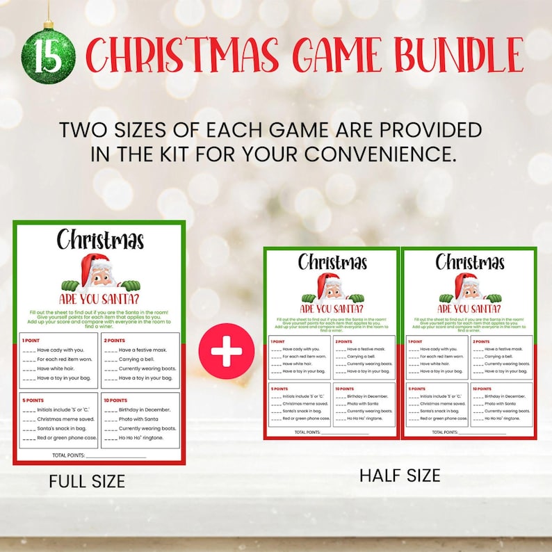 15 Christmas Games Bundle, Christmas Party Games, Printable Christmas ...