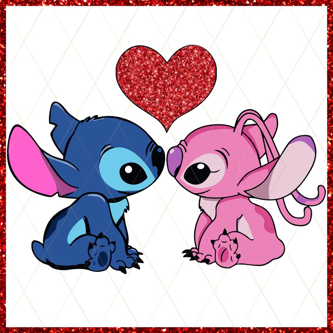 Kawaii Stich Valentine Png, Heart Png, Valentine's Day Png, Happy ...