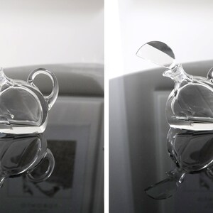 Vintage Slanted Modernist Glass Perfume Bottle W/ Handle, Geometric ...