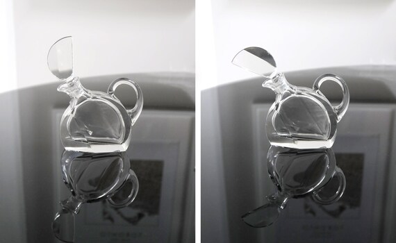 Vintage Slanted Modernist Glass Perfume Bottle w/ Han… - Gem