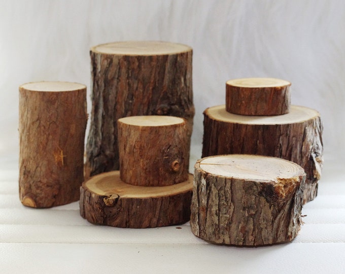 Flat Raw Cedar Wood Risers for Jewelry or Small Item Display, Woodland ...