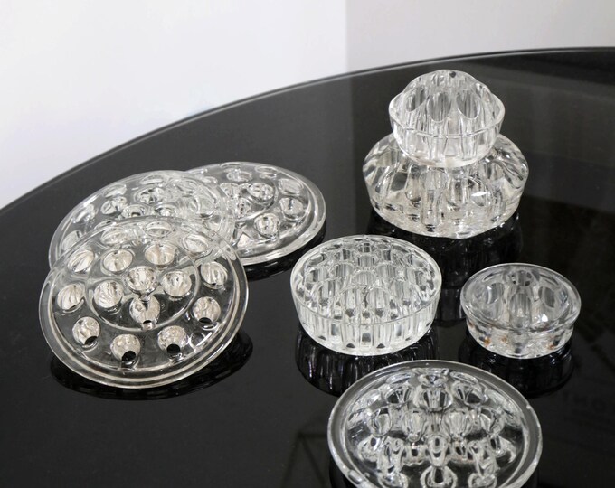CHOICE - Vintage Glass Flower Frogs for Flower Arranging, Vase Insert ...