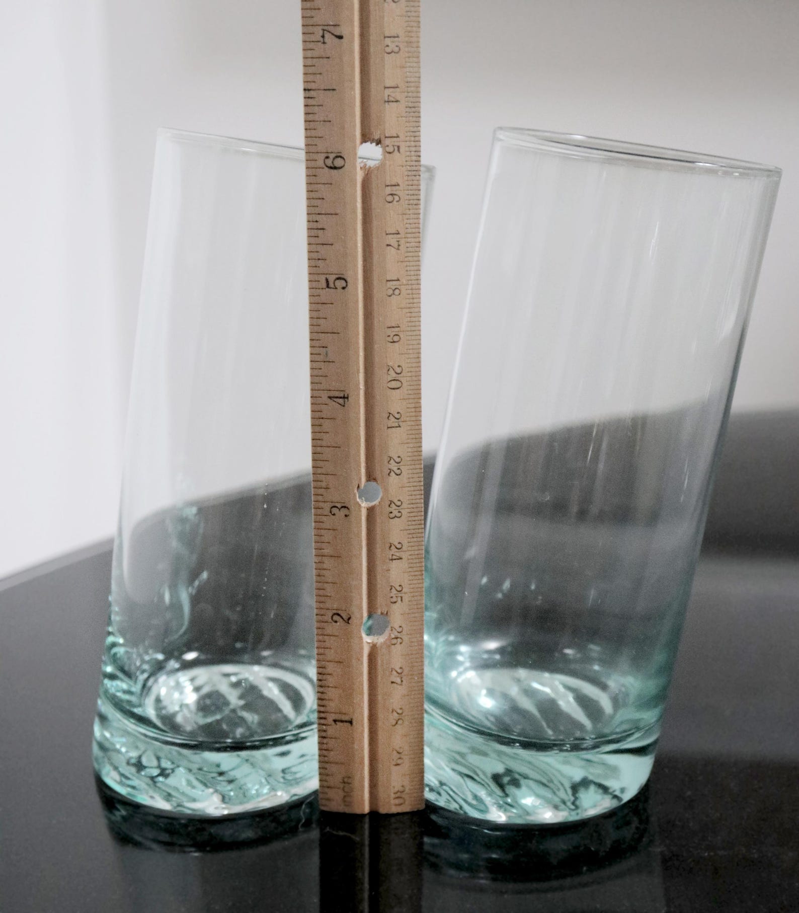 Vintage Slanted Tall Recycled Glass Tumblers - Set of 2, Modern Style ...
