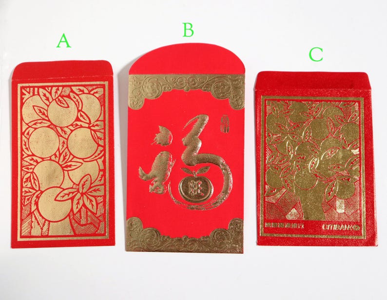 CHOICE - Vintage Fruit Tree Chinese New Year Red Pockets W/ Gold ...