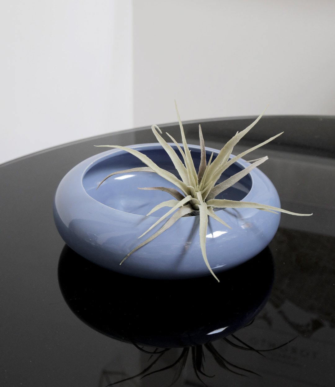 AS IS - Vintage Periwinkle Blue Shallow Ceramic Ikebana Planter, Mid ...