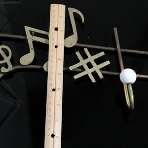 Vintage Brass Music Note Wall Hook, Solid Gold Tone Metal Wall Hanging ...
