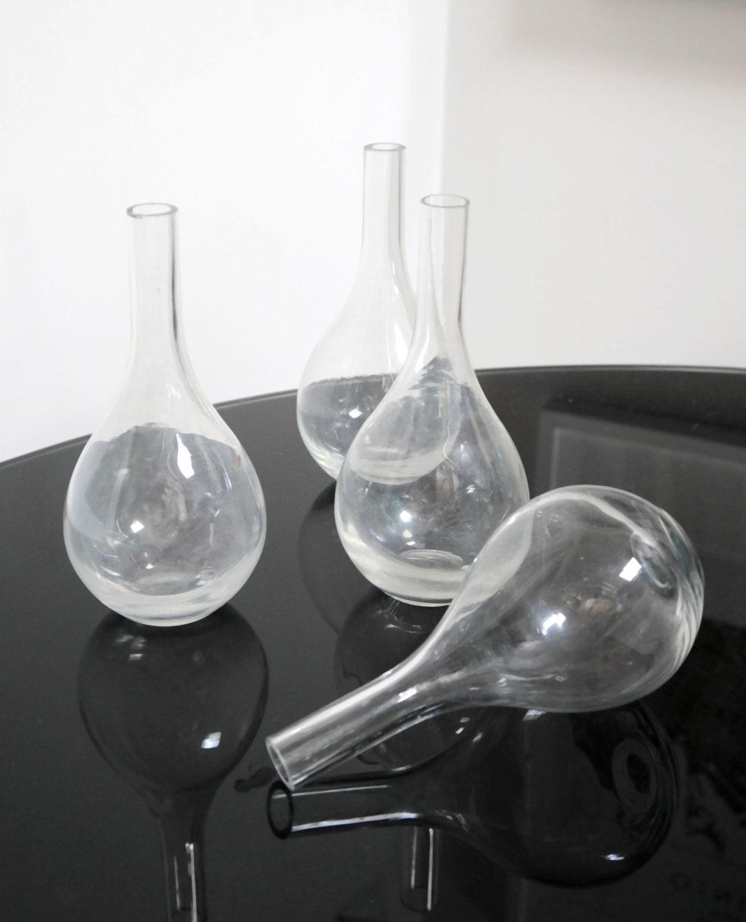 Vintage Set Of4 Bulb Flask Glass Vessels, Small Propagation Vase ...