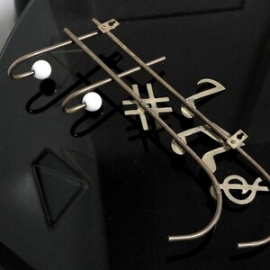 Vintage Brass Music Note Wall Hook, Solid Gold Tone Metal Wall Hanging ...