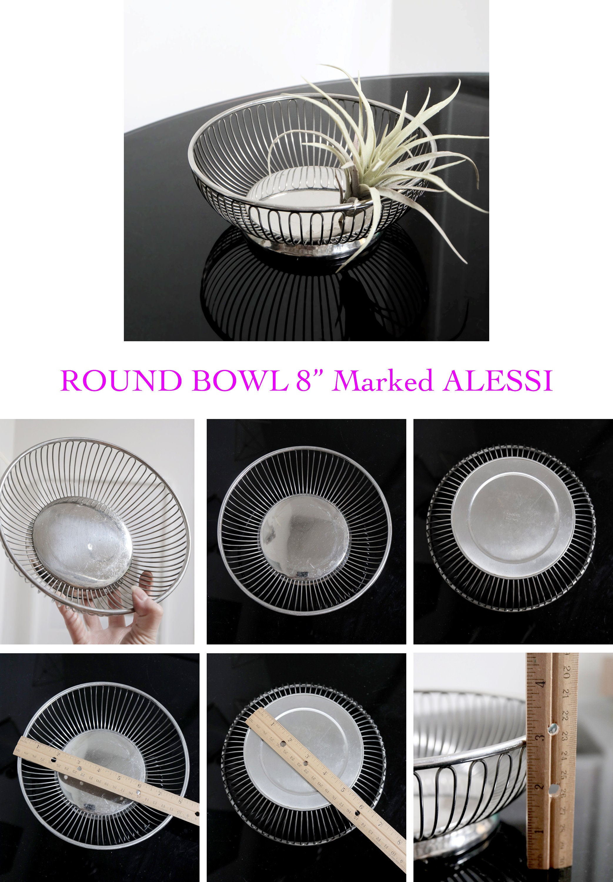 CHOICE - Vintage Alessi Style Wire Fruit Basket - Silver, Mid Century ...