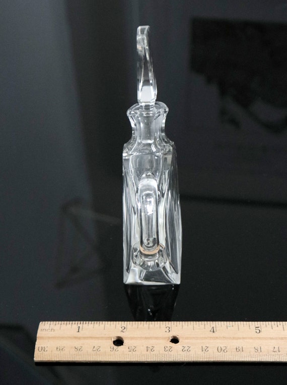 Vintage Slanted Modernist Glass Perfume Bottle w/ Han… - Gem