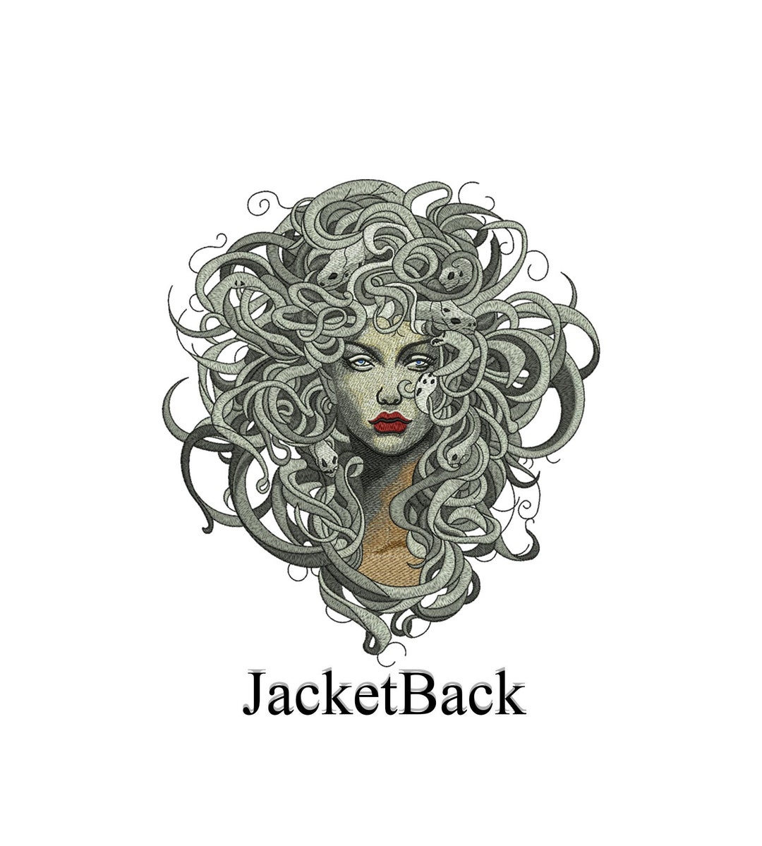 Medusa Embroidery Design: Gothic Snake Face PES File (digital Download ...
