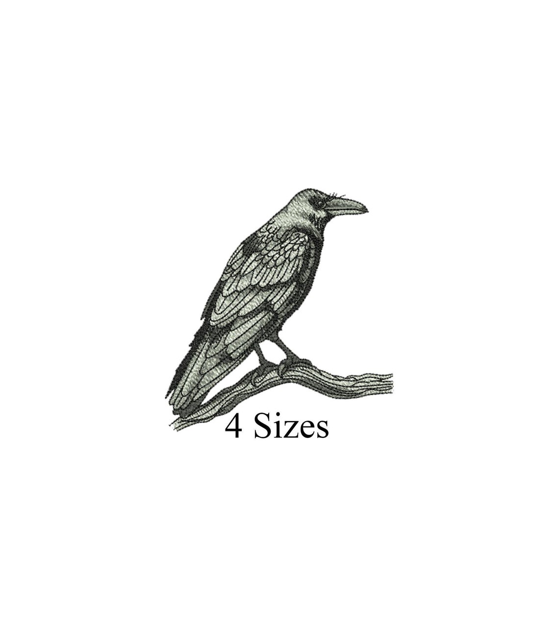 Raven and Skull Embroidery Design: Gothic Crow Machine Pattern (digital ...