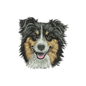 Australian Shepherd Embroidery Design: Black Face Machine Pattern ...