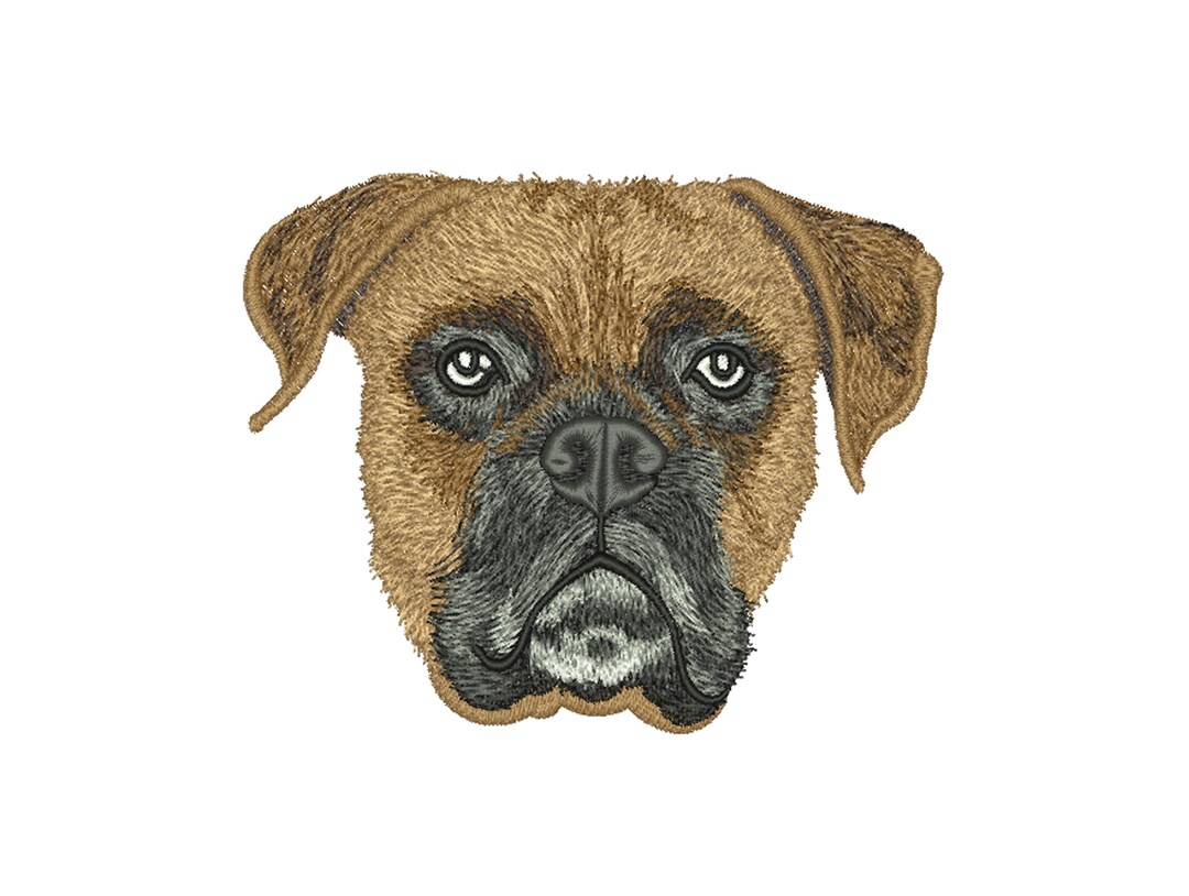 Boxer Dog Embroidery Design: Detailed Face (digital Download) - Etsy