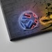 Lionel Messi Poster Neon Argentinian Soccer Player Canvas Wall Football ...