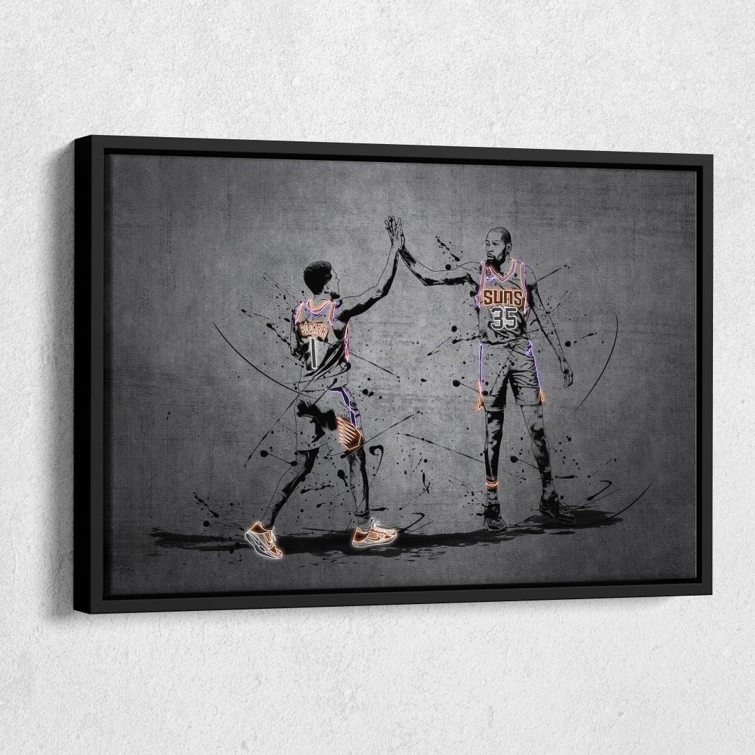 Kevin Durant and Devin Booker Neon Poster Phoenix Suns NBA Framed ...