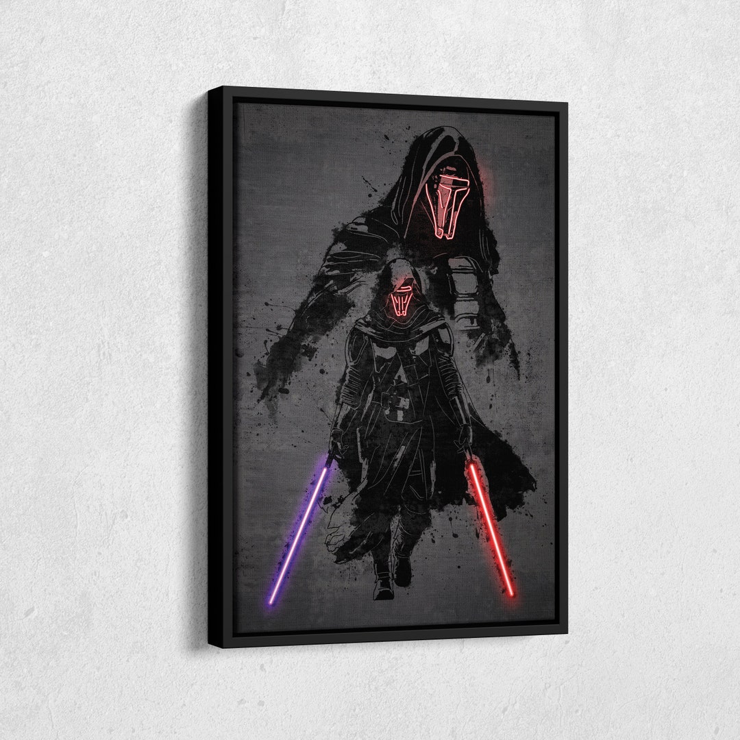Darth Revan Poster Neon Star Wars Canvas Wall Art Home Decor Framed ...