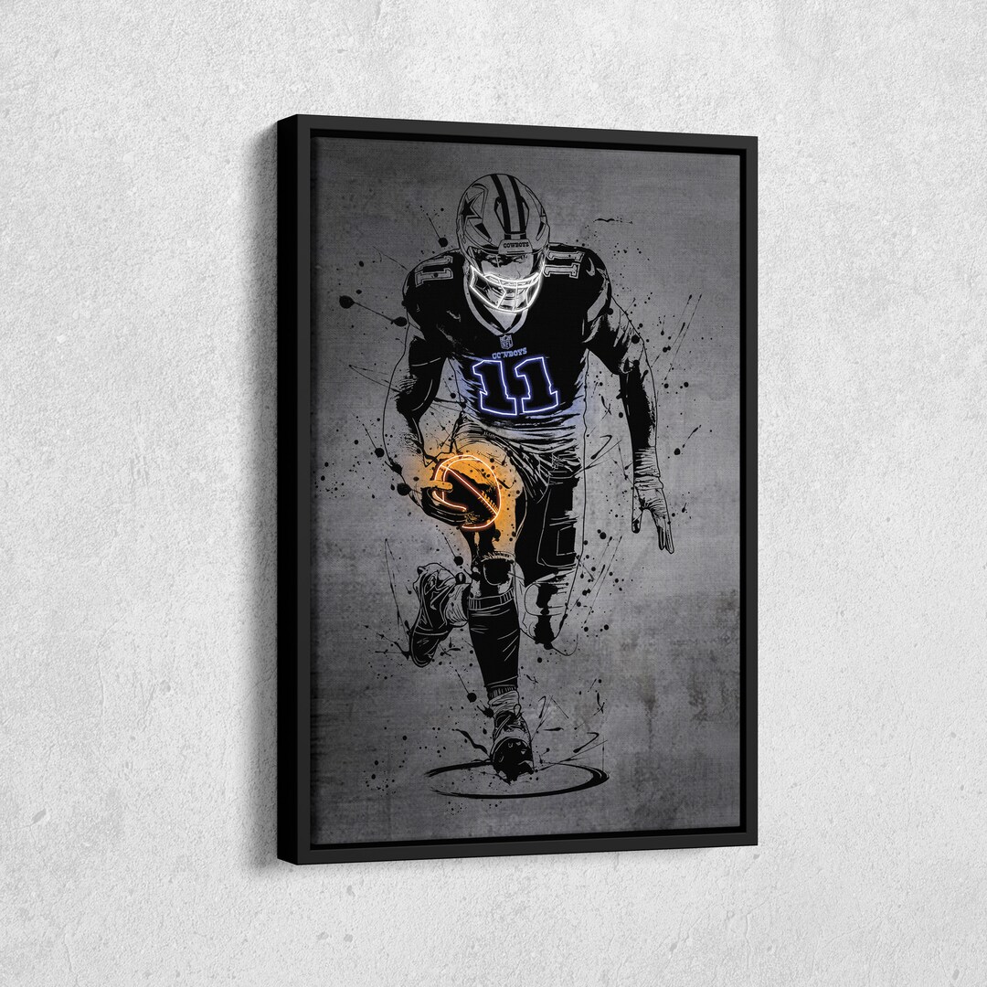 Micah Parsons Poster Neon Dallas Cowboys NFL Canvas Wall Art Home Decor ...