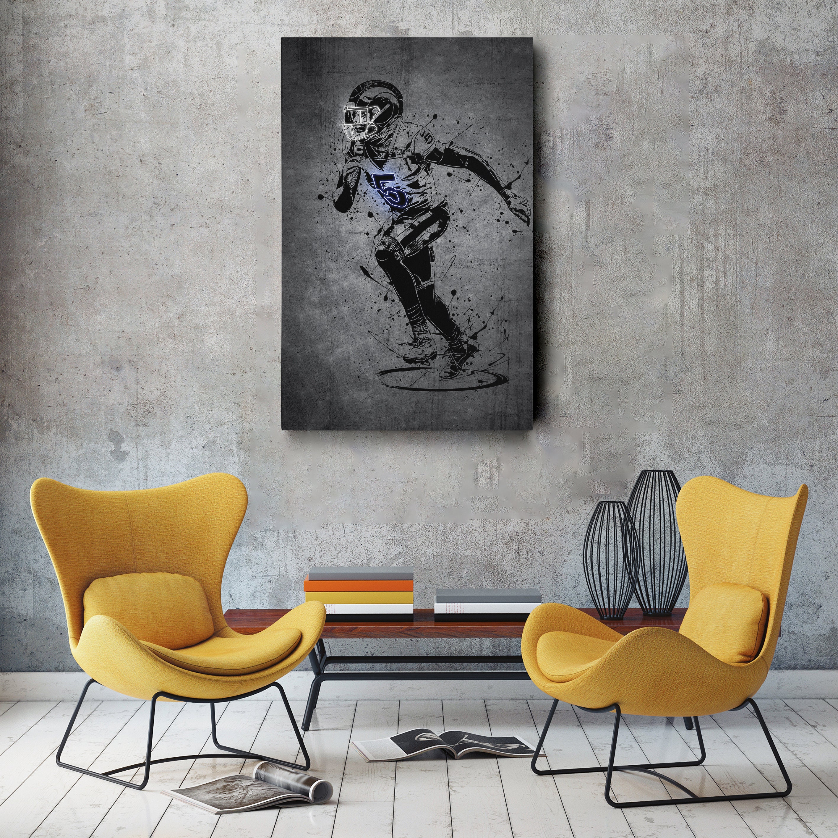 Jalen Ramsey Poster Neon Los Angeles Rams NFL Canvas Wall Art Home ...