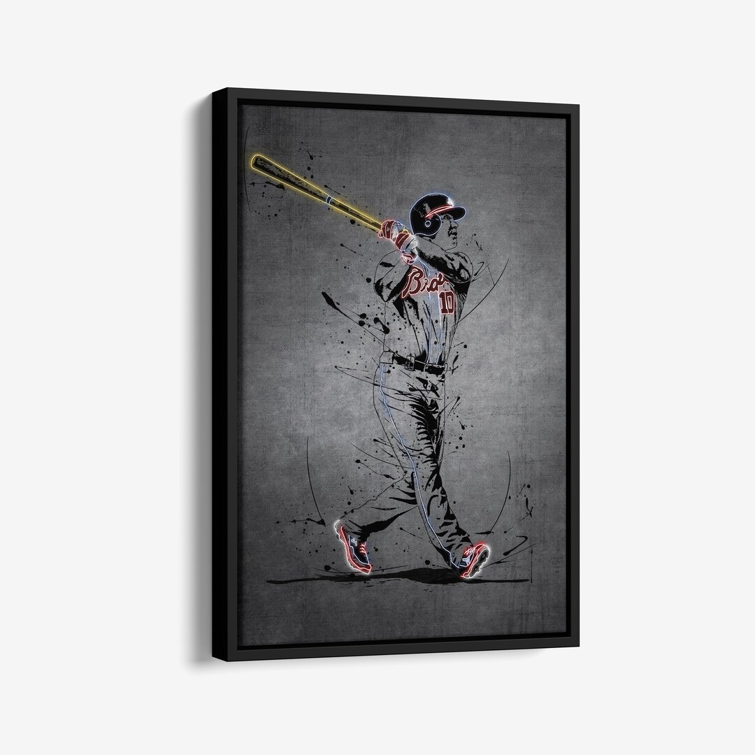 Chipper Jones Poster Neon Atlanta Braves MLB Canvas Wall Art Home Decor ...