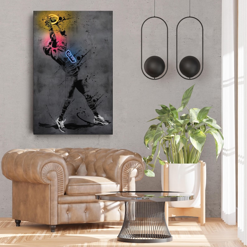 Stefon Diggs Poster Neon New England Patriots NFL Canvas Wall Art Home ...