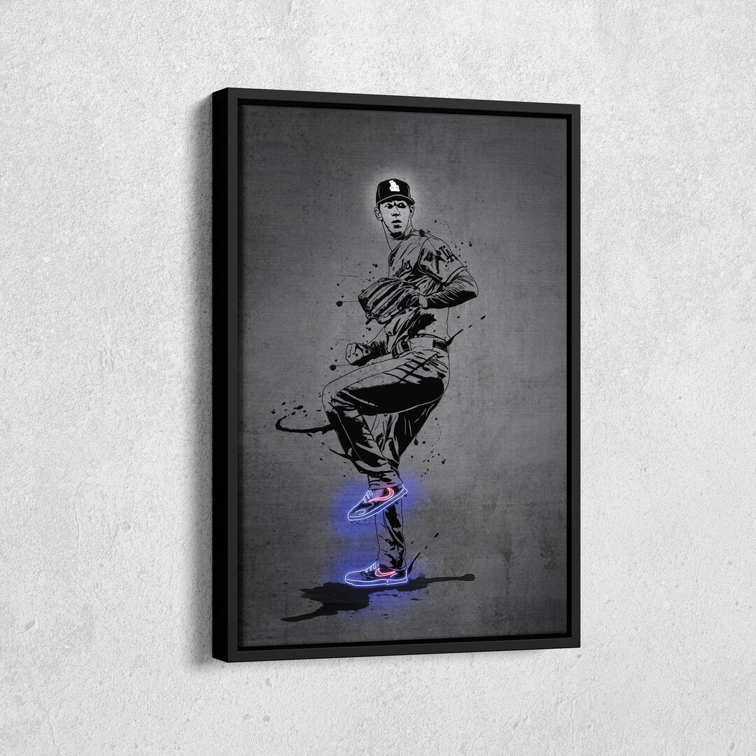 Walker Buehler Poster Neon Los Angeles Dodgers MLB Canvas Wall Art Home ...