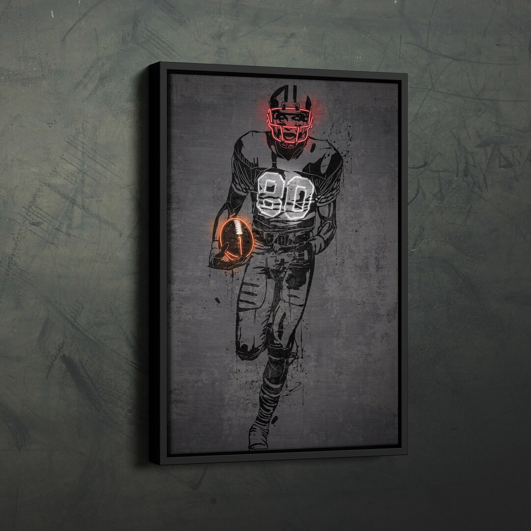 Jerry Rice Poster Neon San Francisco 49ers NFL Canvas Wall Art Home ...
