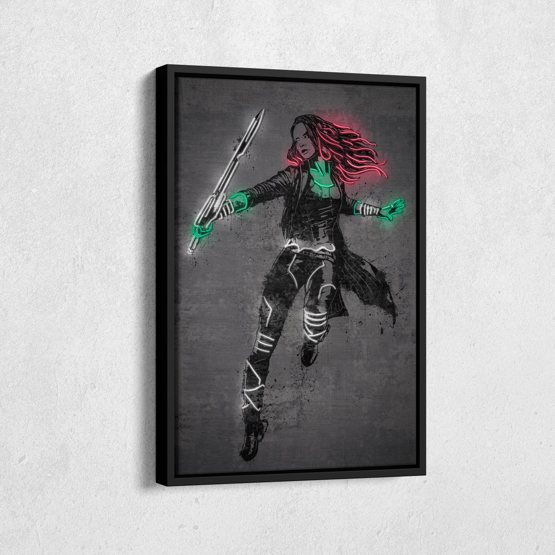Gamora Poster Neon Marvel Comics Canvas Wall Art Home Decor Framed ...