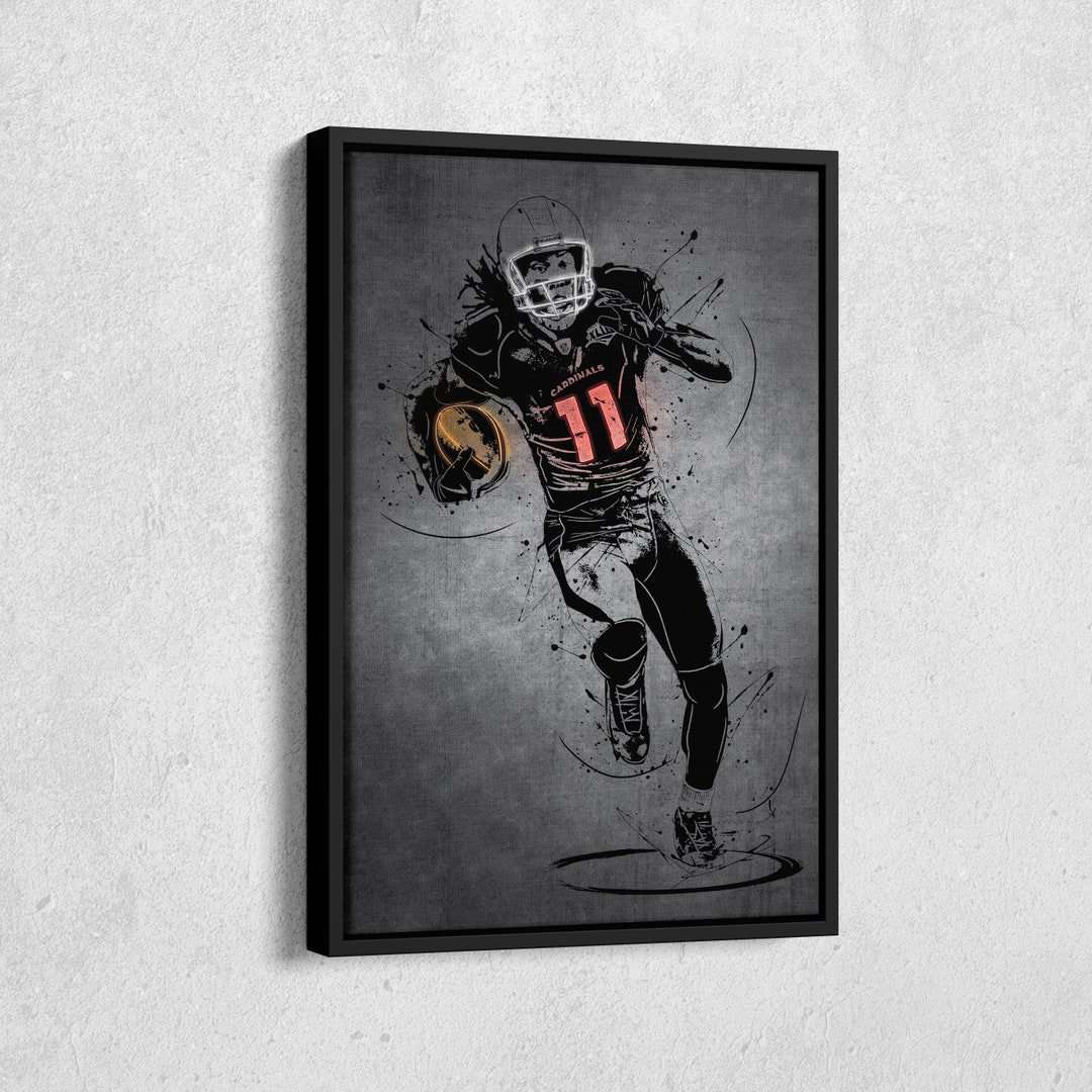 Larry Fitzgerald Jr. Poster Neon Arizona Cardinals NFL Canvas Wall Art ...