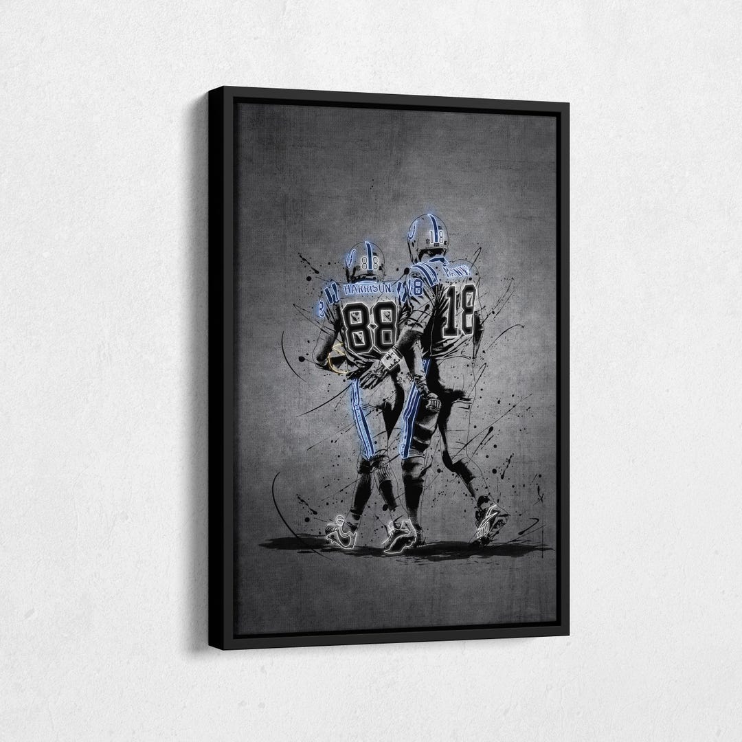 Peyton Manning #18 and Marvin Harrison #88 Neon Poster Indianapolis ...