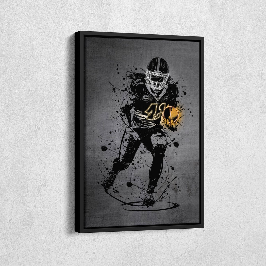 Alvin Kamara Poster Neon New Orleans Saints NFL Canvas Wall Art Home ...