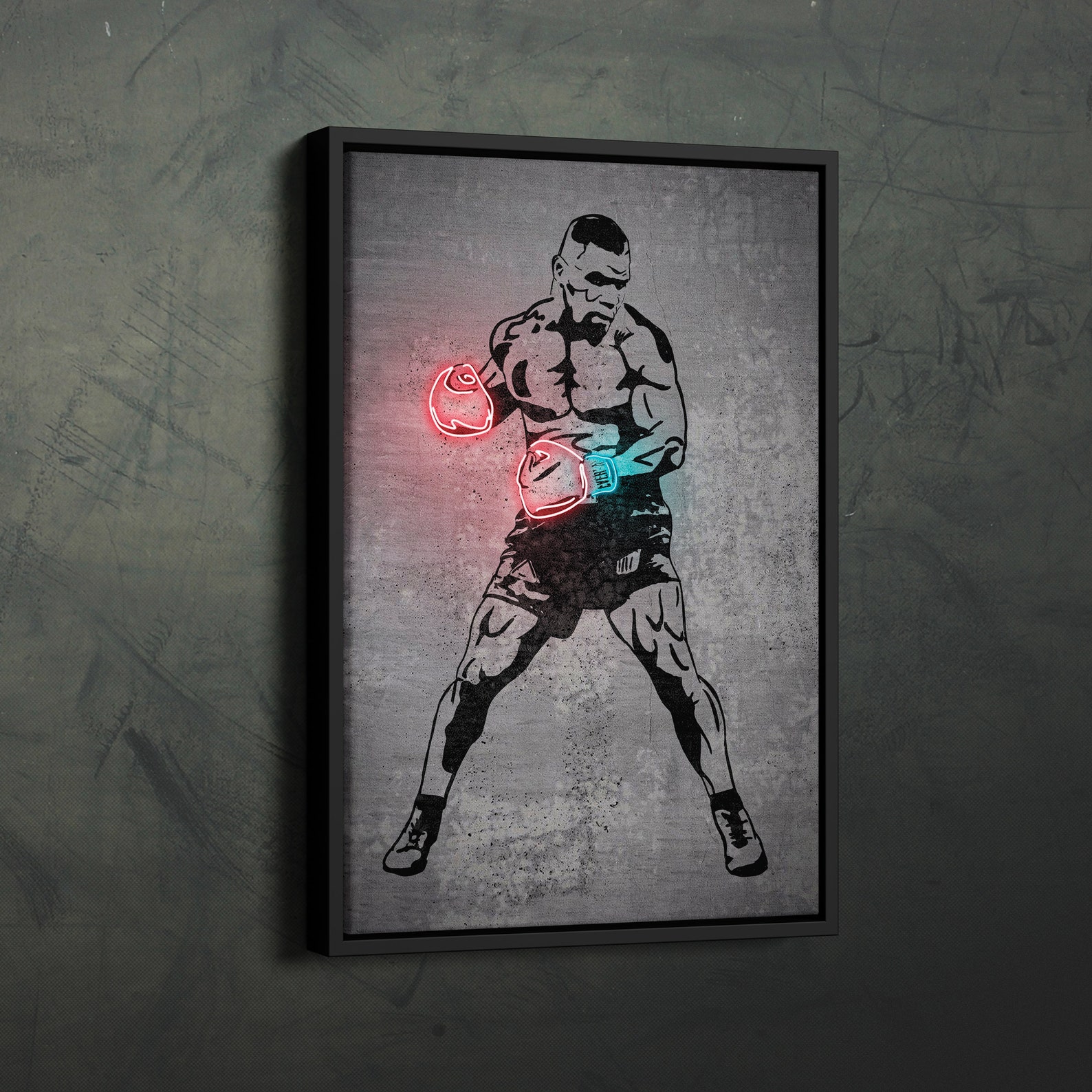 Mike Tyson Poster Neon Boxing Canvas Wall Art Home Decor Framed Poster ...