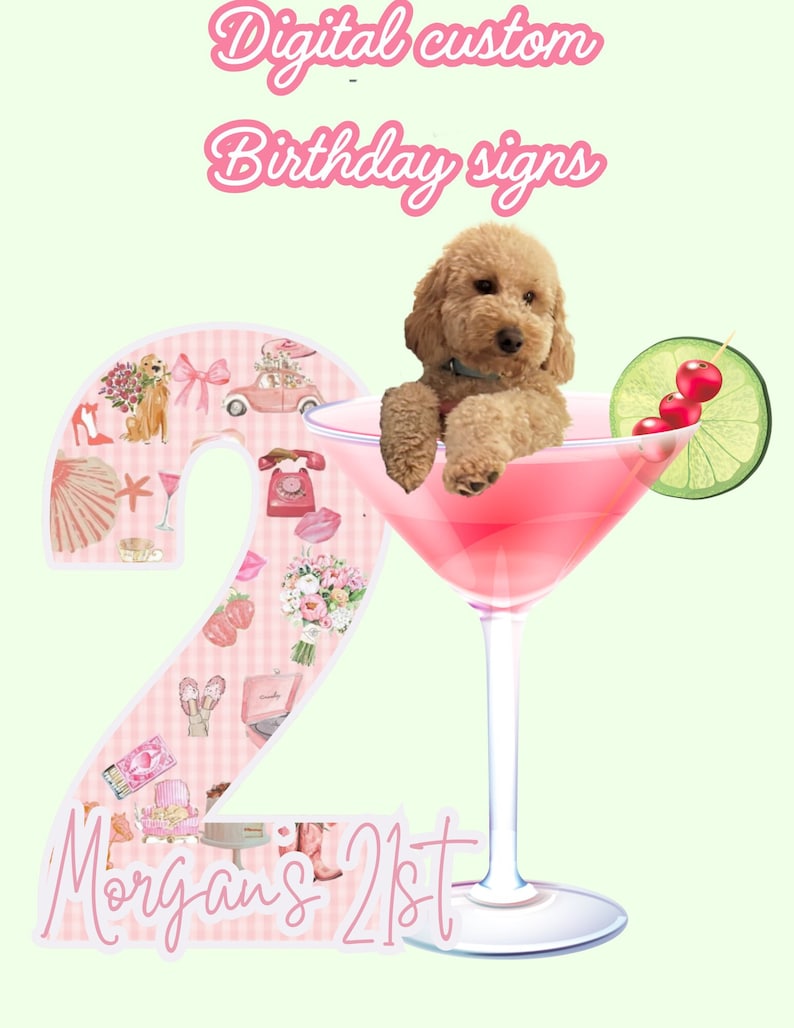 21st Digital Birthday Signs - Etsy