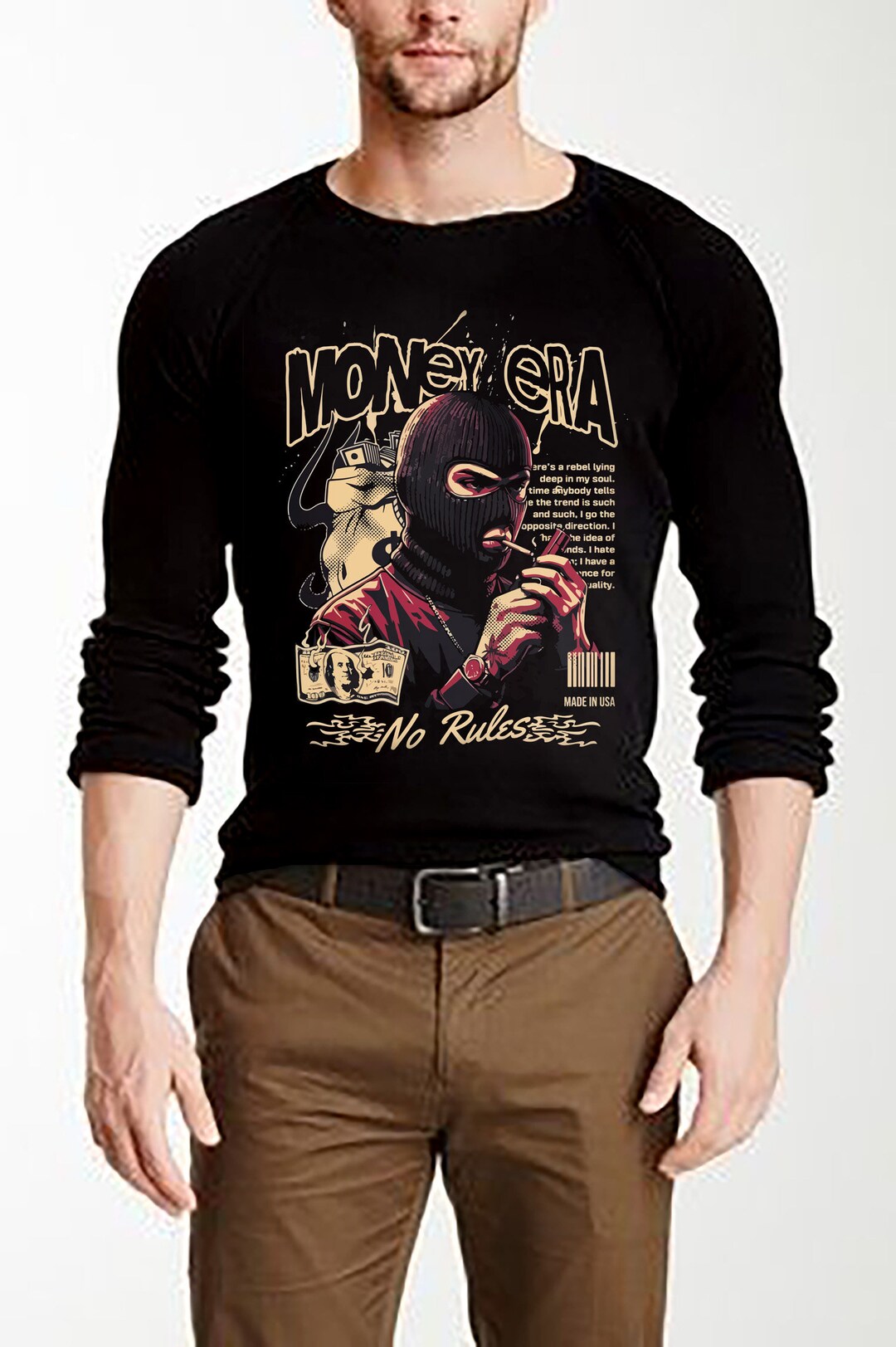 Masked Thug and Money Themed Pattern Work, Pdf Suitable for All Formats ...