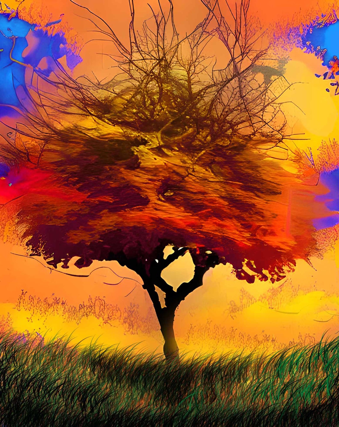 Diamond Painting, Framed 5D Tree 20”X16” All-in-one DIY Kit, All You ...