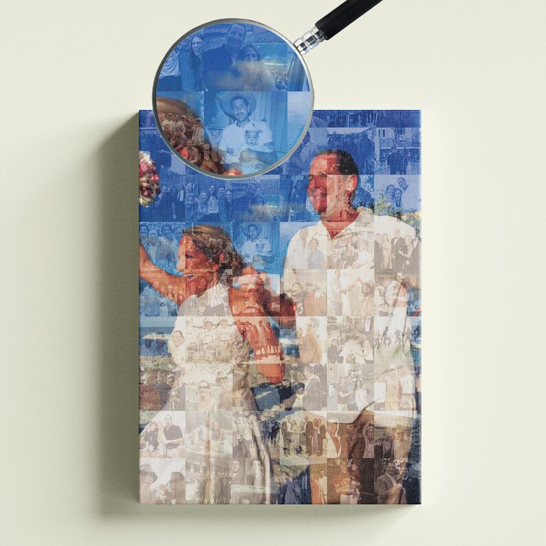 Mosaic Memories (rectangular) Personalized Photo Collage Canvas Gift ...