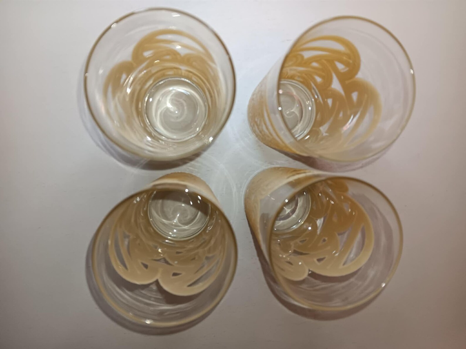 Vintage 1960s Pretzel Tumblers Set of 4 Raised Cream Rope Design ...