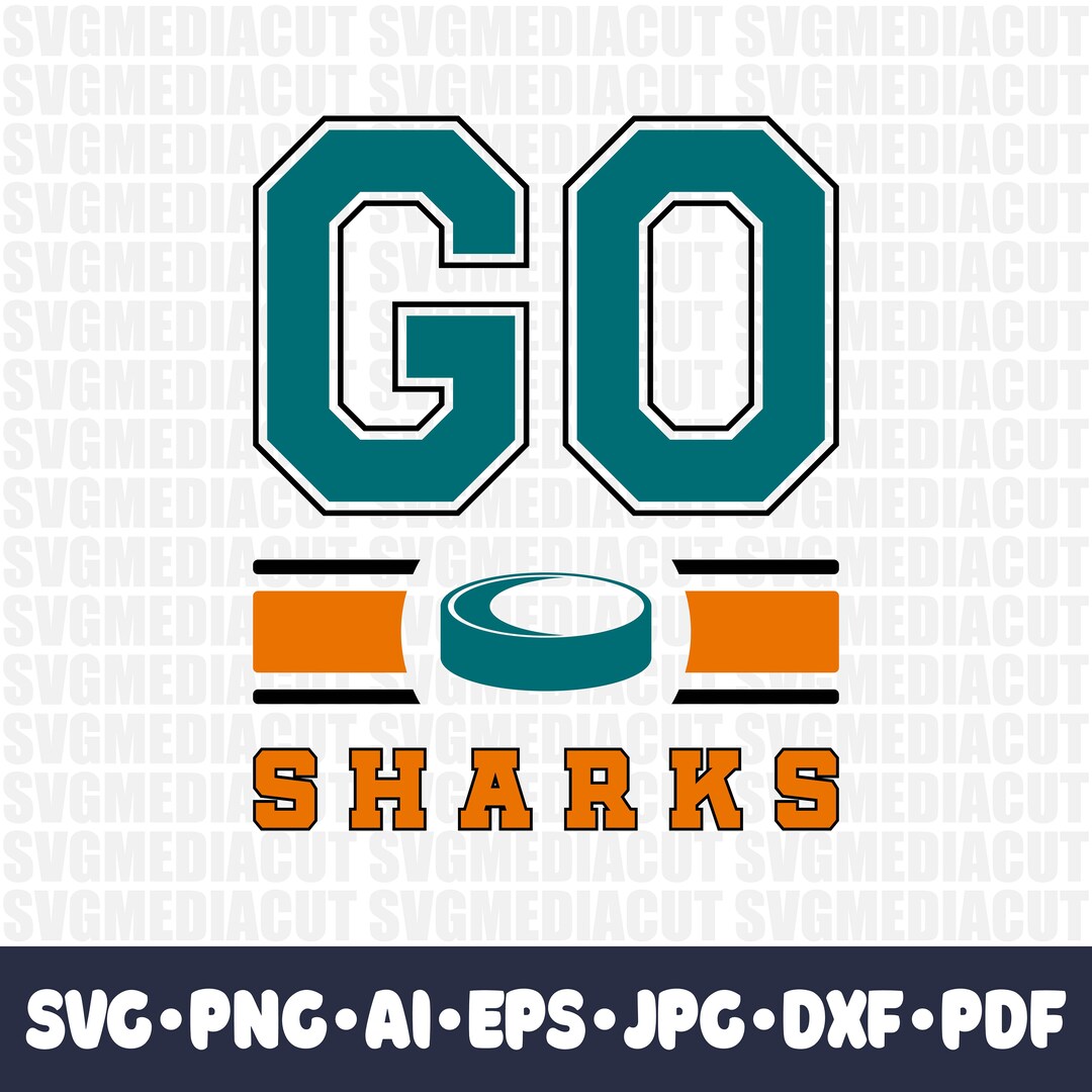 Sharks Hockey SVG Cricut Cut File. Hockey on Ice Team PNG Clipart. Love ...