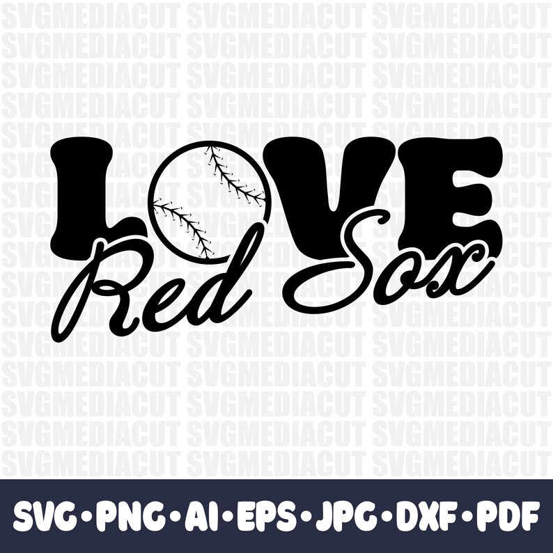 Red Sox Baseball SVG Cricut Cut File Love Baseball Team PNG Clipart ...