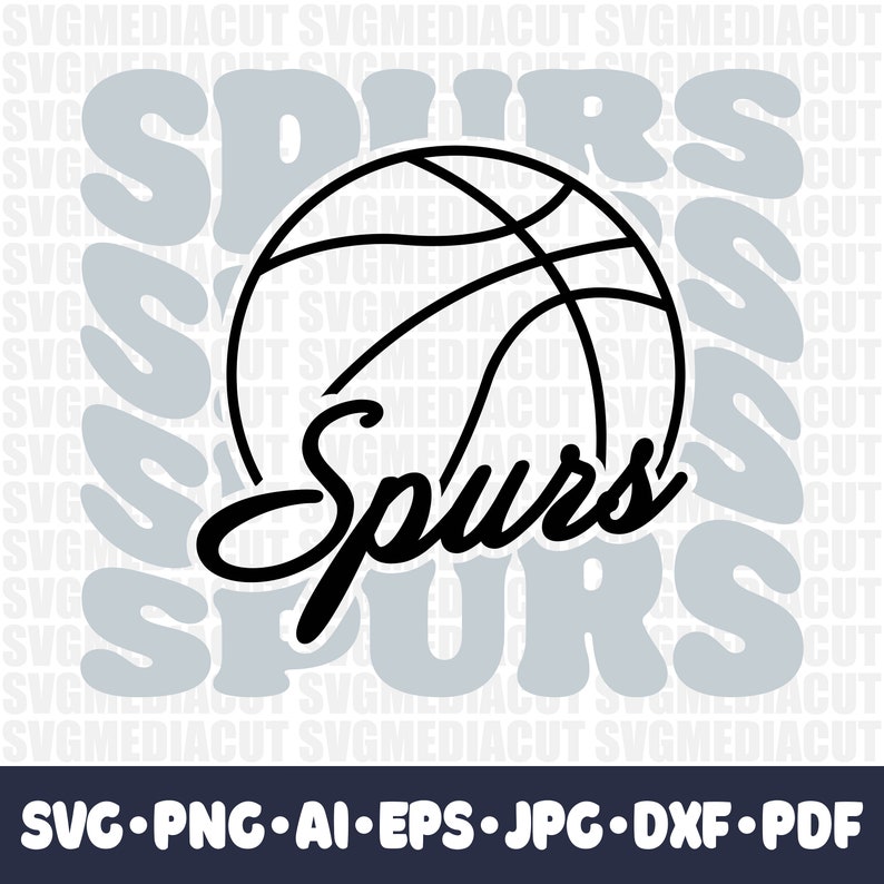 Spurs Basketball SVG Cricut Cut File. Love Team PNG Clipart. Cheer ...