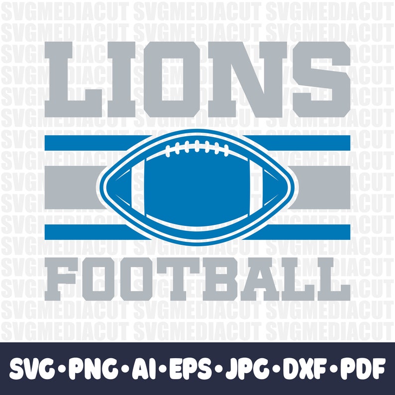 Lions Football SVG Cricut Cut File. Love Team PNG Clipart. Rugby ...