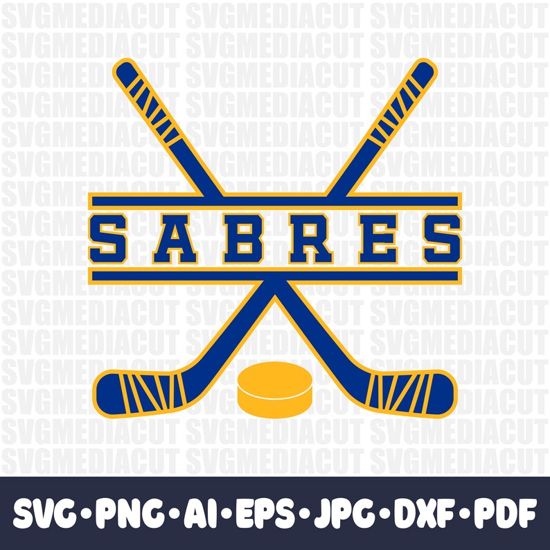 Sabres Hockey SVG Cricut Cut File. Hockey on Ice Team PNG Clipart. Love ...