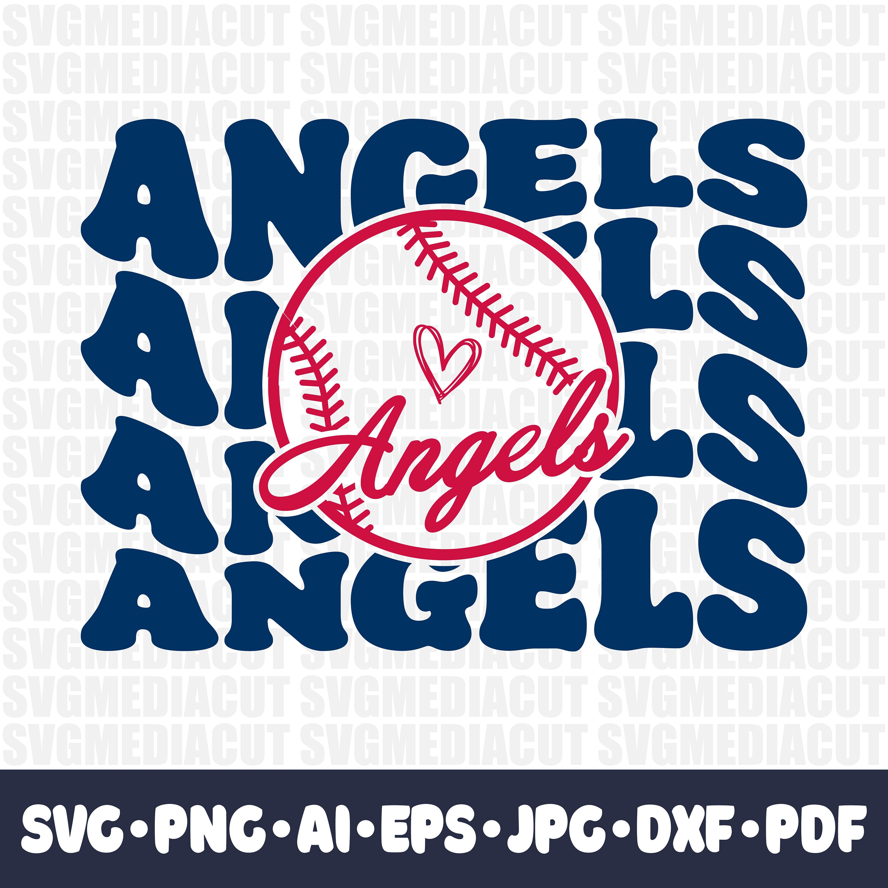 Angels Baseball SVG Cricut Cut File. Love Baseball Team PNG Clipart ...