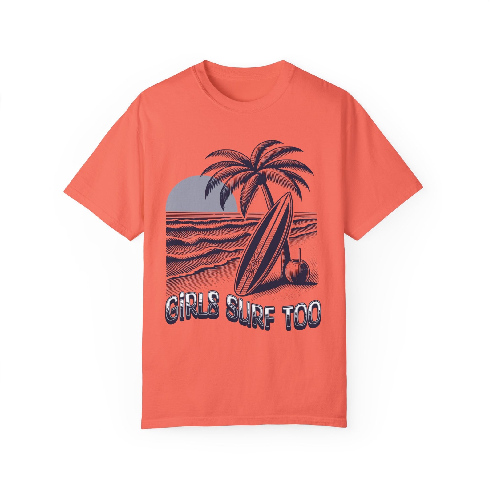 Girls Surf Too Tee, Women Surfing Shirt, Ocean Inspired Style T-shirt ...