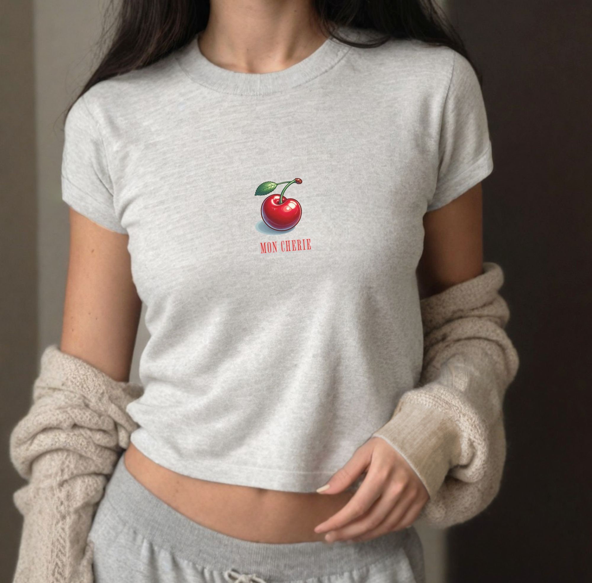 Cute Cherry Tshirt, Mom Cherie T-shirt, Mom Cherie Shirt, Cherry ...