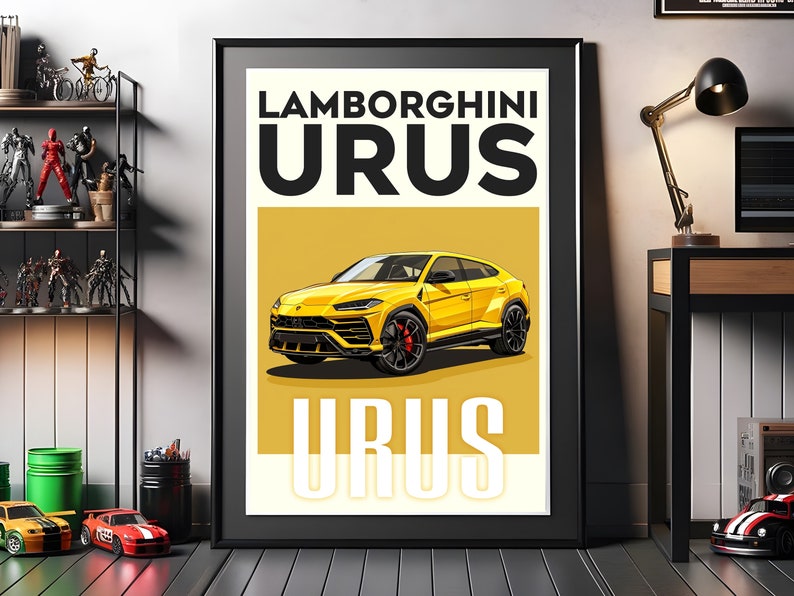 Lamborghini Urus Illustrated Poster Digital Download Car Poster Super ...